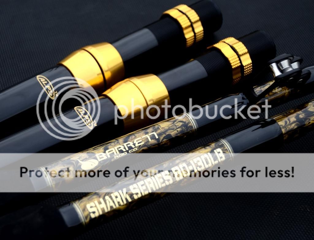 set of awesome marbled 8ft shark rods! | Bloodydecks