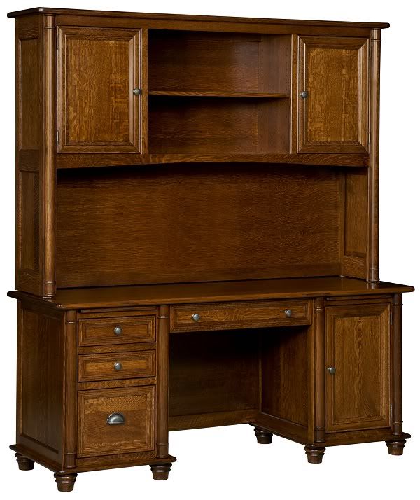 Amish Computer Desk Hutch Home Office Furniture Solid Wood Cherry Oak ...